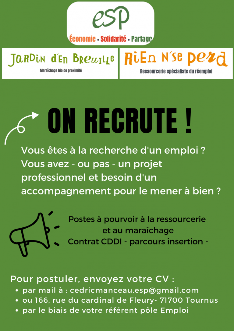 On recrute ! - ESP - Tournus